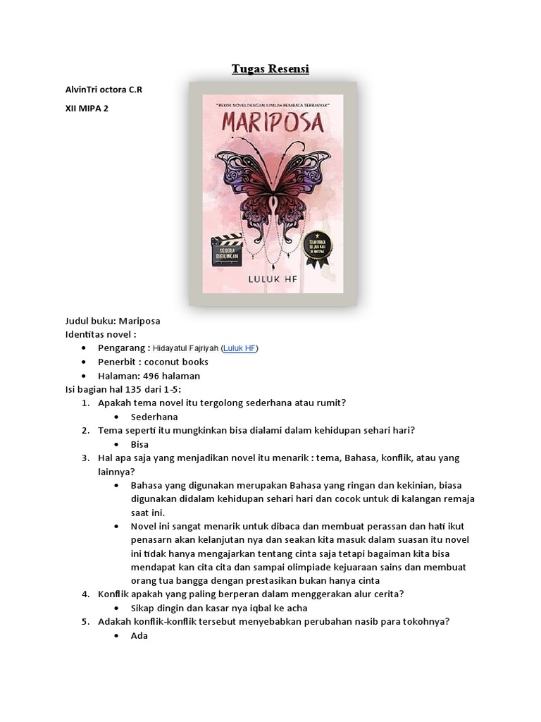 Novel Mariposa Pdf