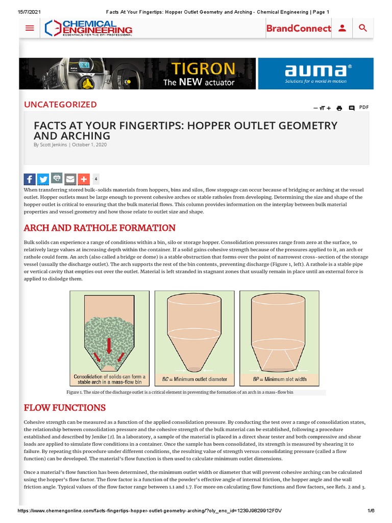 Facts at Your Fingertips - Hopper Outlet Geometry and Arching ...