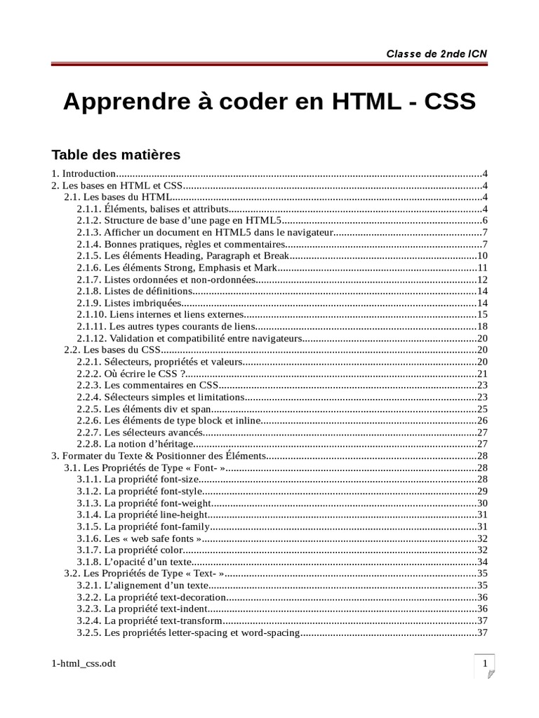 1-html Css | PDF | Html | Élément HTML