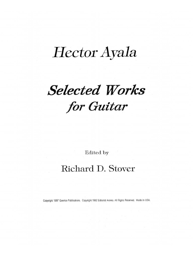 Hector Ayala - Selected Works For Guitar - Stover | PDF