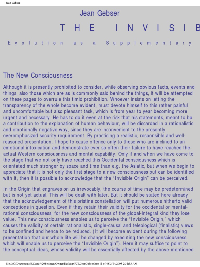Jean Gebser | PDF | Dream | Consciousness