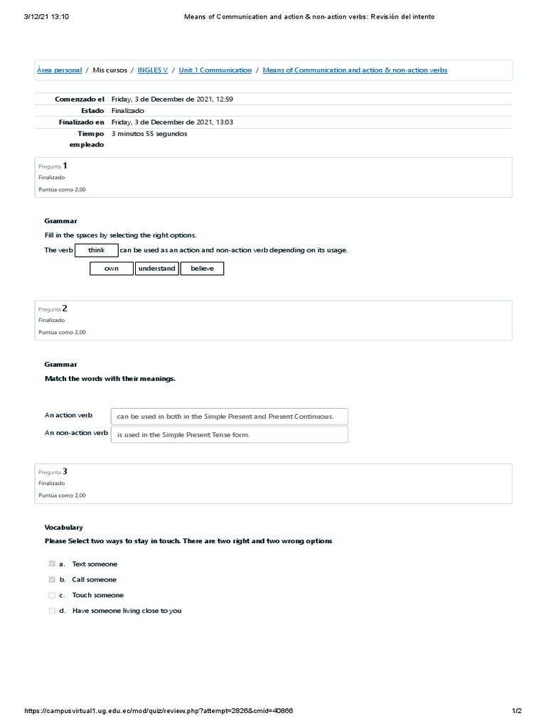 Means of Communication and Action & Non-Action Verbs - Revisión Del ...
