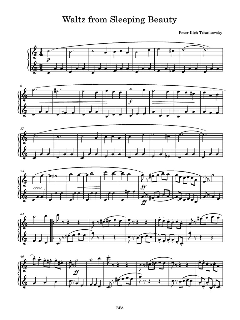 Tchaikovsky's Sleeping Beauty Waltz | PDF | Pyotr Ilyich Tchaikovsky ...