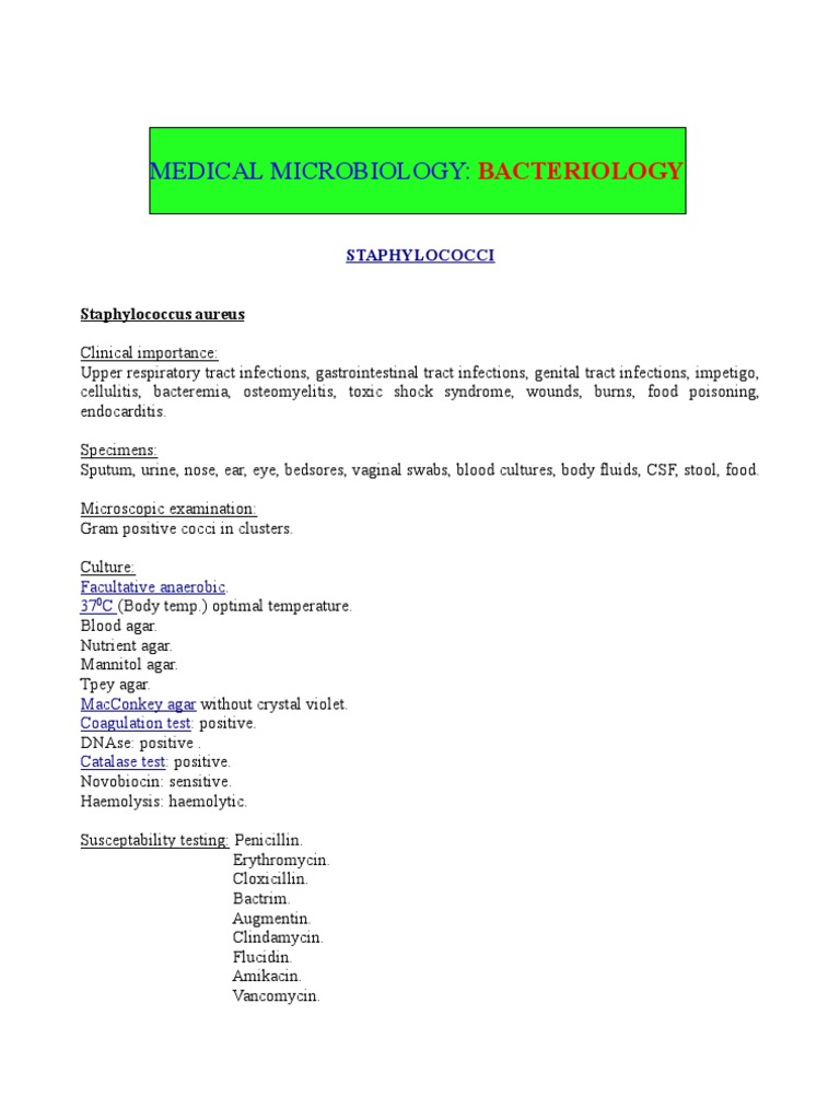 Clinical Microbiology Bacteriology | PDF | Streptococcus | Candidiasis