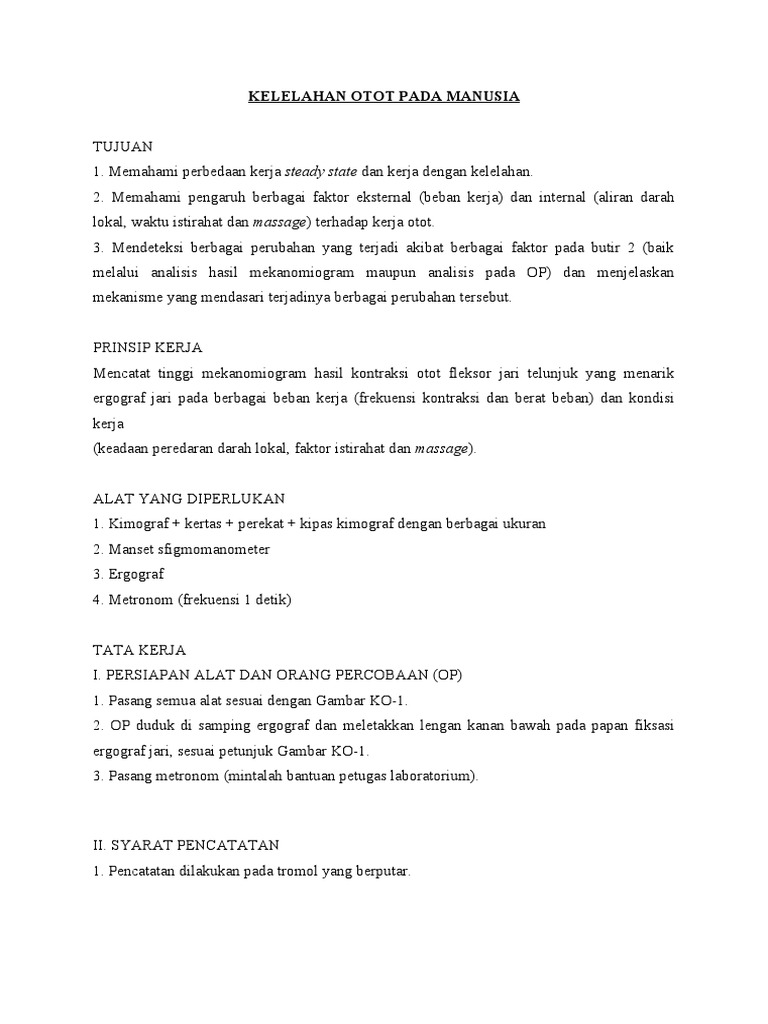 Pengukuran Kelelahan Otot dengan Kimograf | PDF | Sains & Matematika
