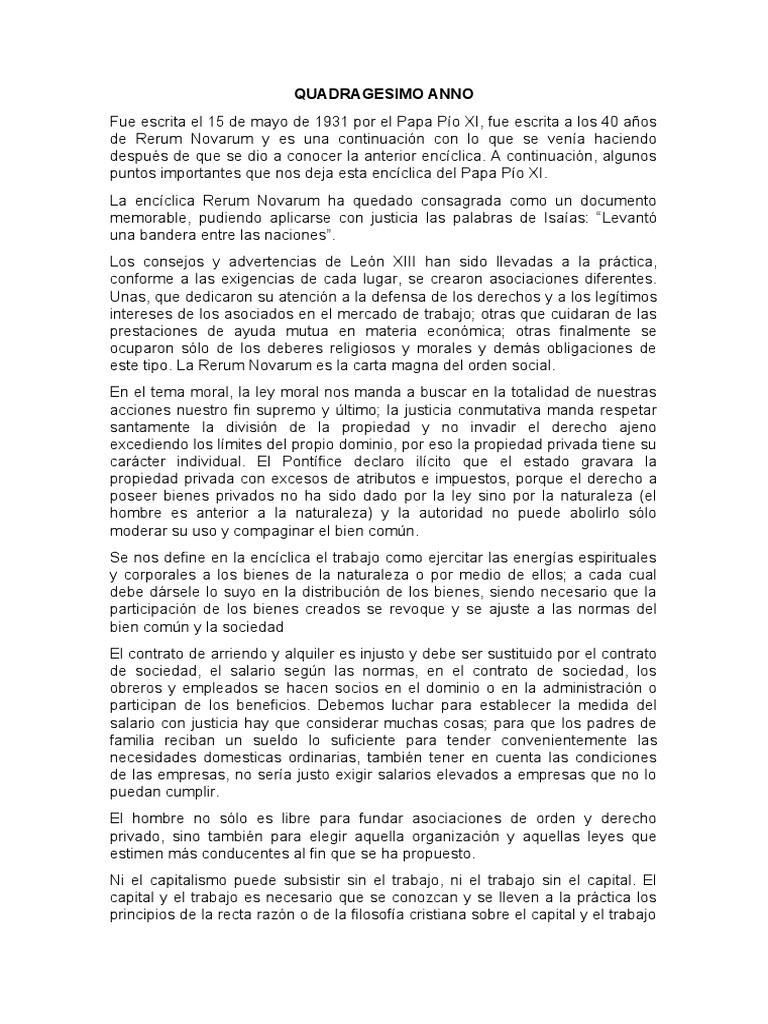 Quadragesimo Anno 1 | PDF