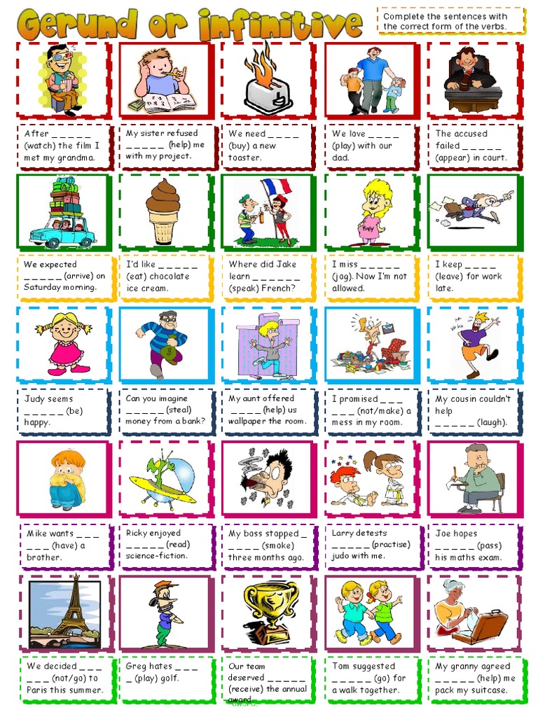 Gerund or Infinitive Fun Activities Games Grammar | PDF