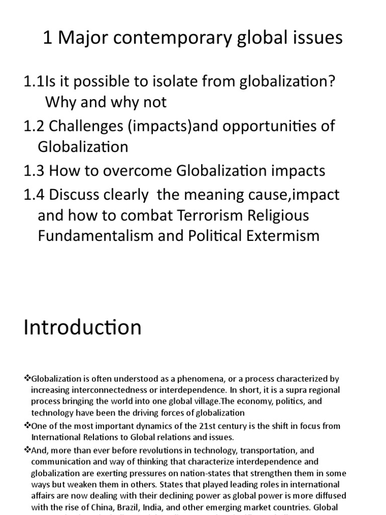 1 Major Contemporary Global Issues | PDF