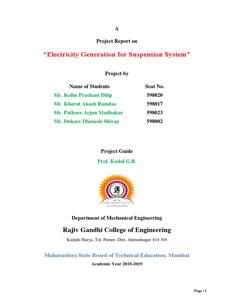 Diploma Mechanical Final Year Project | PDF | Electrical Engineering ...
