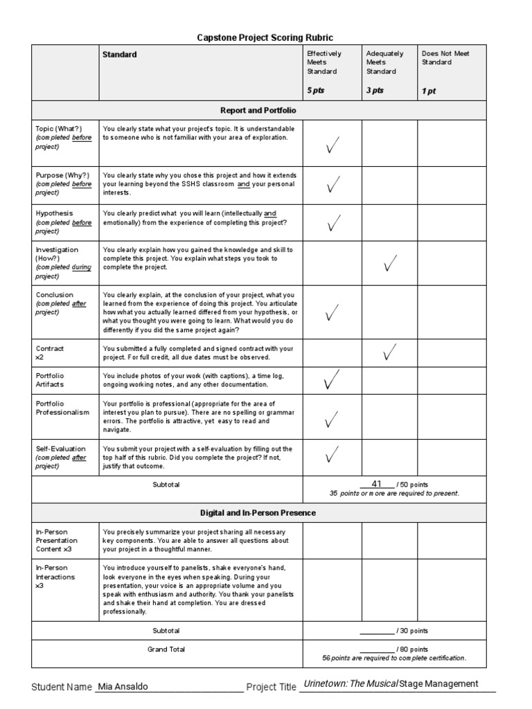 Kami Export - Mia Ansaldo - Scoring Rubric | PDF | Experience | Psychology