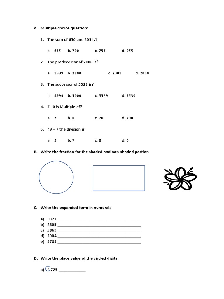 A. Multiple Choice Question | PDF | Mathematics