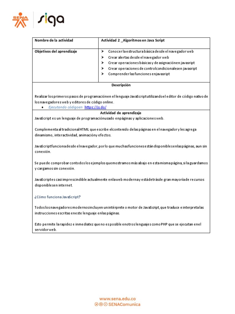 Introducción a los algoritmos básicos en JavaScript | PDF | Script Java ... Introducción a los algoritmos básicos en JavaScript | PDF | Script Java ...