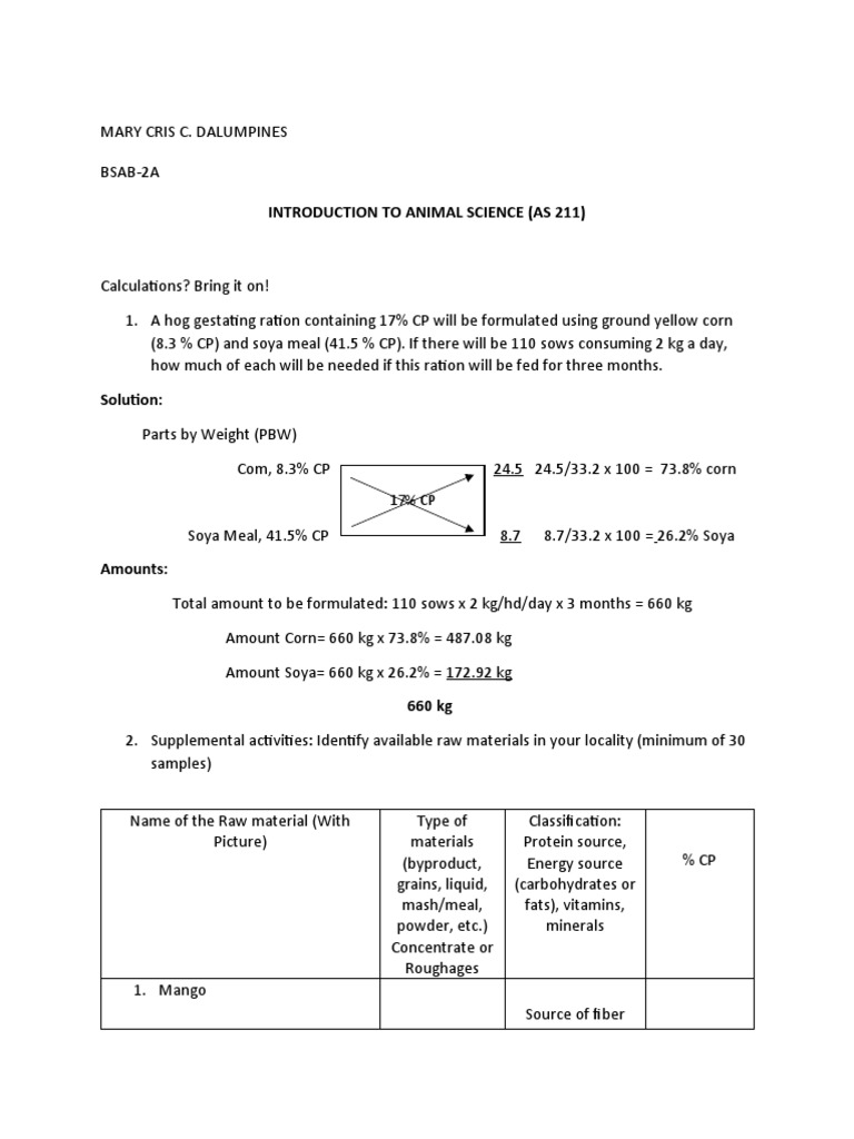 Introduction To Animal Science (As 211) | PDF | Diet & Nutrition ...