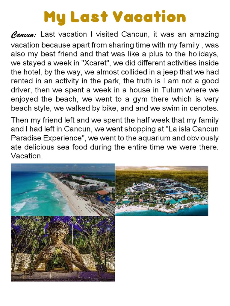 My Last Vacation | PDF