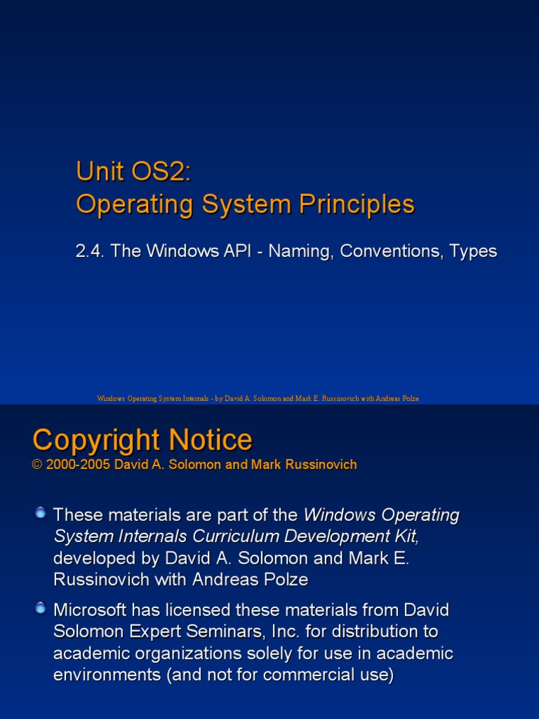 Unit OS2: Operating System Principles | PDF | Pointer (Computer ...