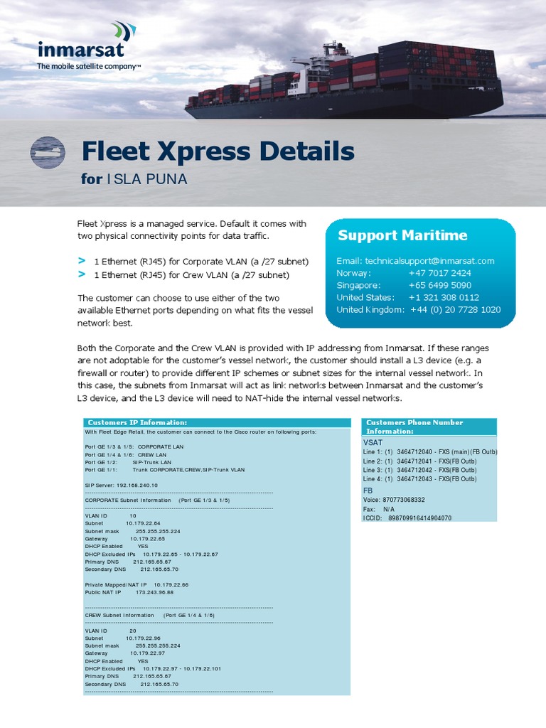Fleet Xpress Managed Service Guide | PDF | Computer Network | Ip Address