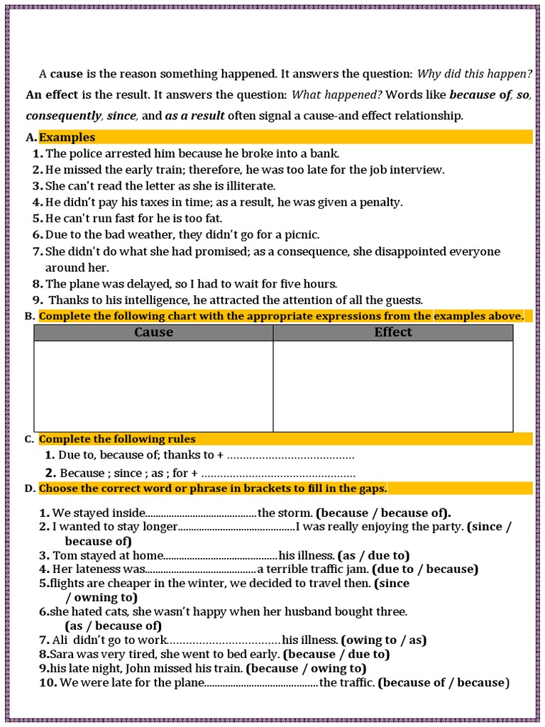Cause and Effect Explained with Examples | PDF
