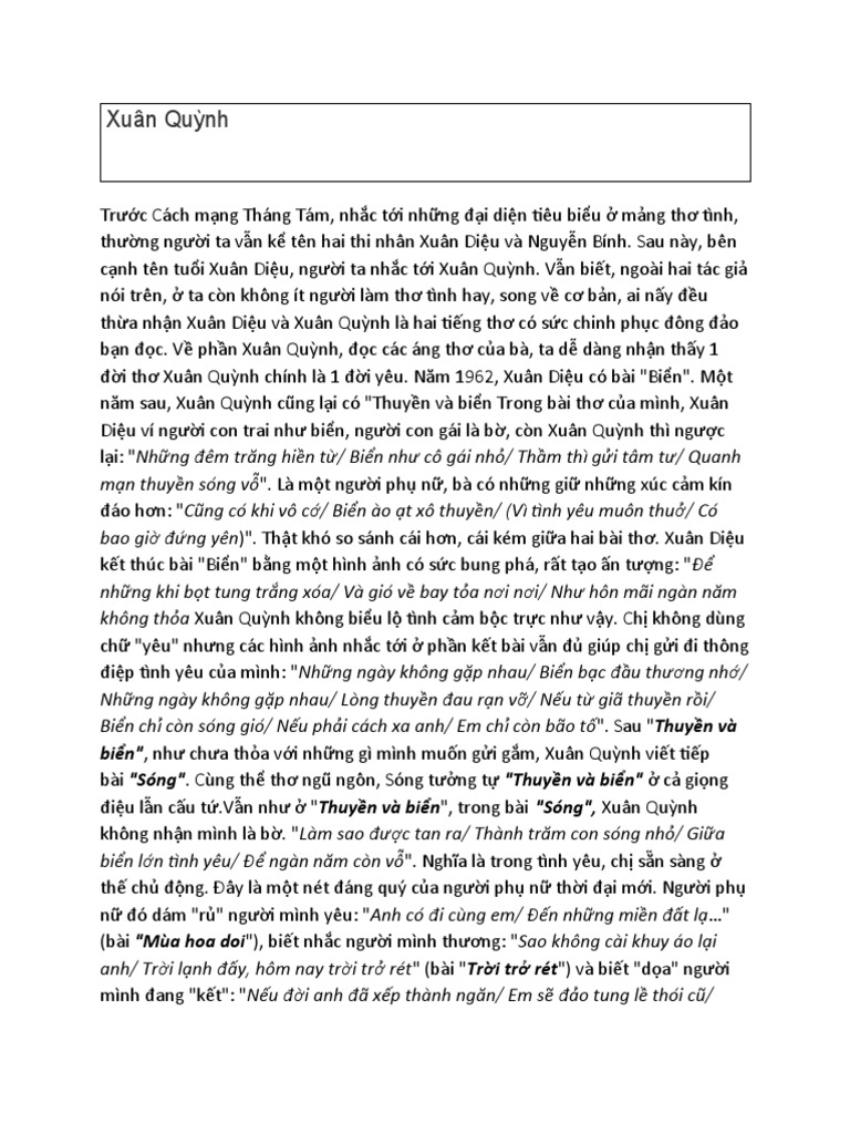 Xuân Qu NH - 1 Đ I Yêu | PDF