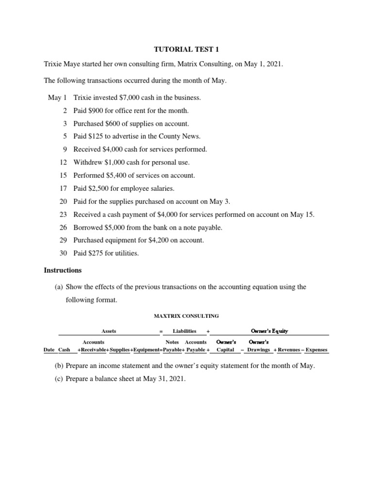 Tutorial Test 1 | PDF