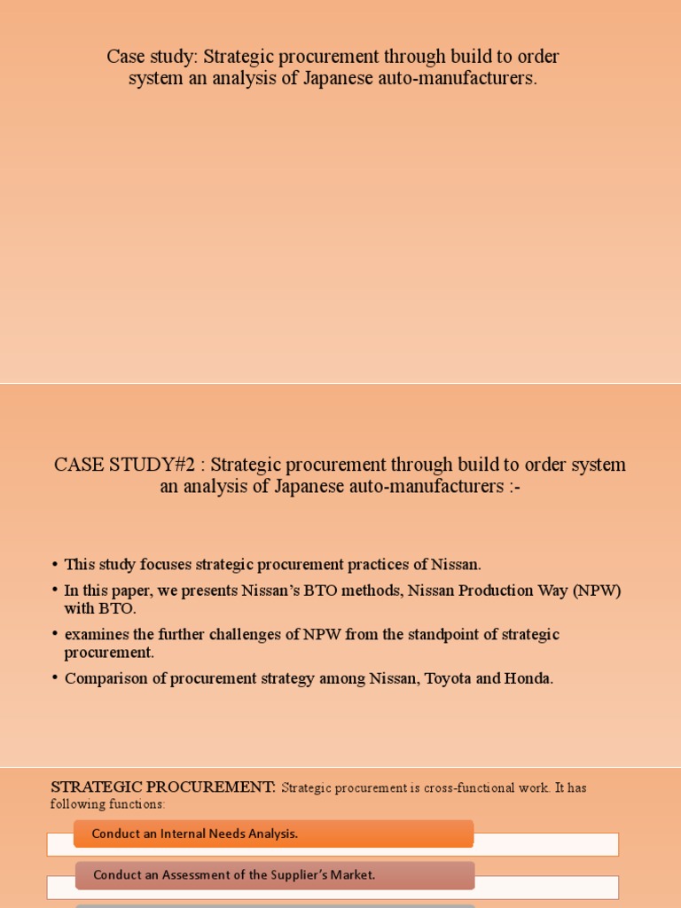 Nissan's Build-to-Order Procurement Strategy | PDF | Supply Chain ...