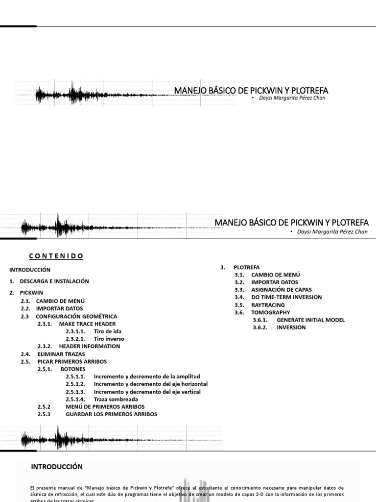 Manejo Básico Pickwin y Plotrefa | PDF | Metrología
