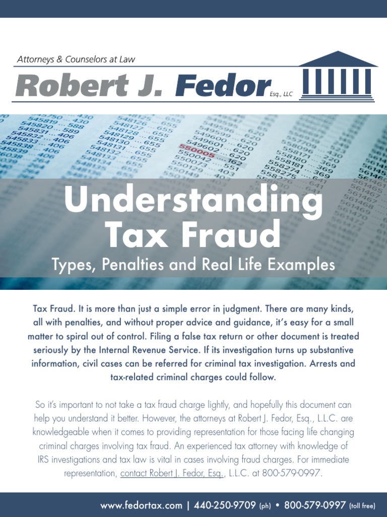 Understanding Tax Fraud: Types, Penalties and Real Life Examples | PDF ...