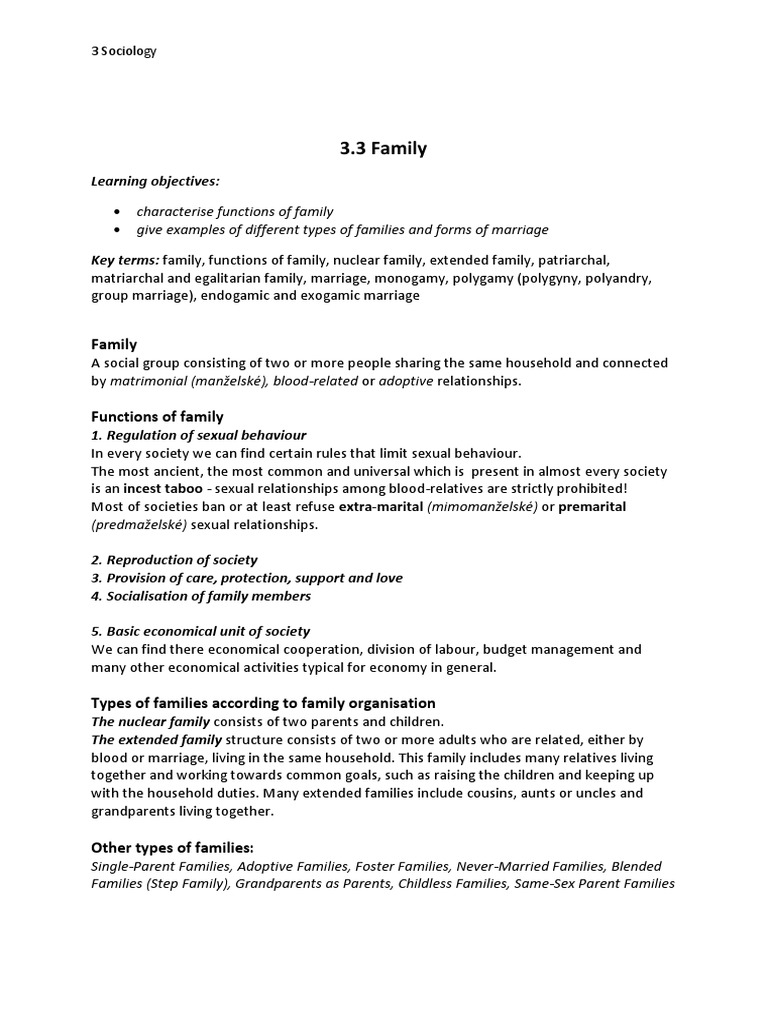 Family Notes | Download Free PDF | Family | Marriage