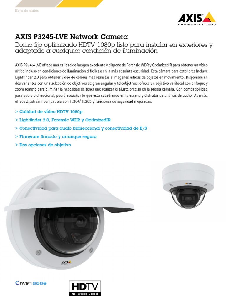 Datasheet Axis p3245 Lve Network Camera Es ES 356084 | PDF | Vídeo | Internet