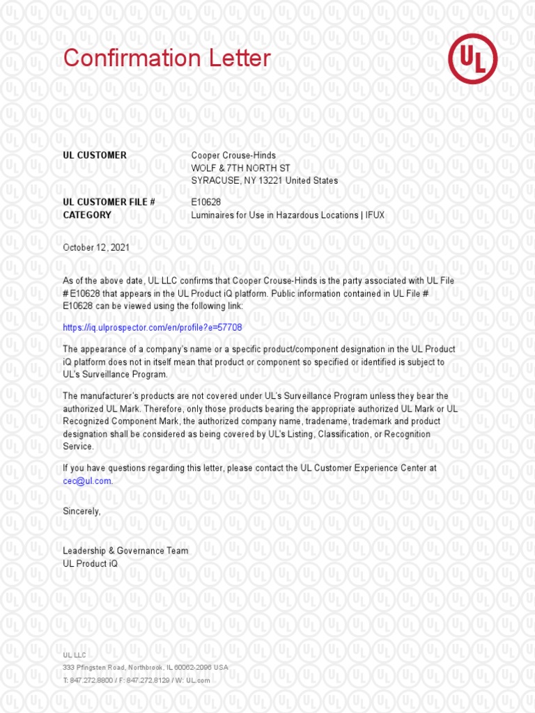 Confirmation Letter | PDF