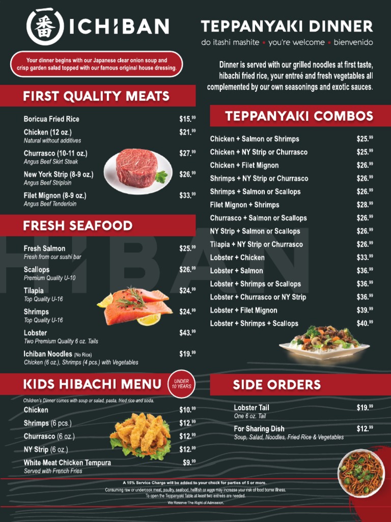 Ichiban Main Menu July 282021 | PDF | Sushi | Food And Drink Preparation