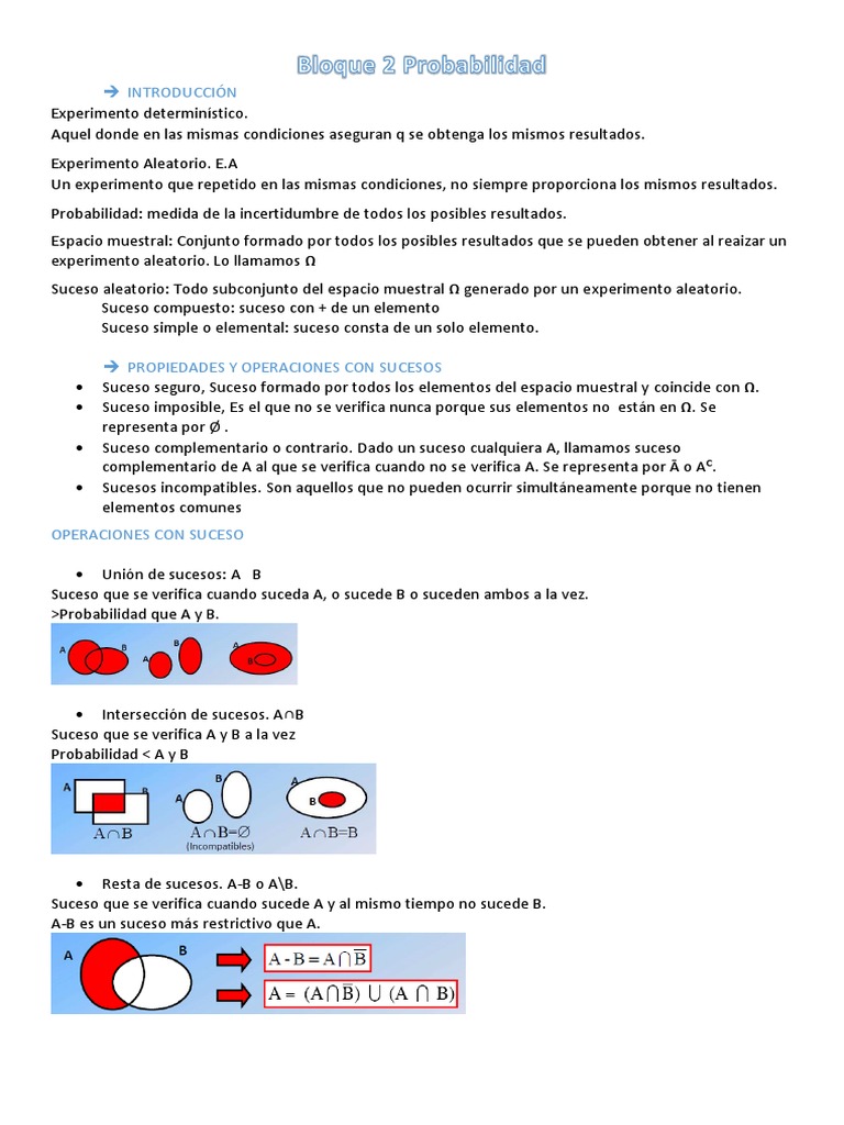 Fundamentos de Probabilidad y Sucesos | PDF | Teoría de probabilidad ...