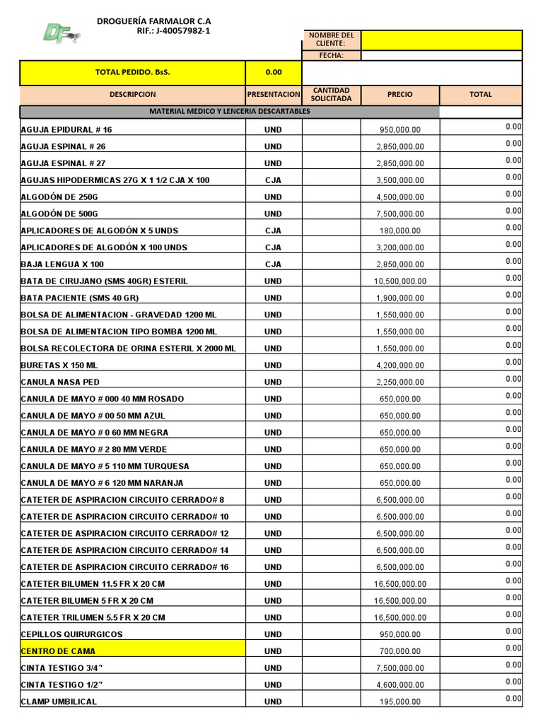 Drogueria Farmalo Inst Quirugicos | PDF | Hogar, jardinería y bricolaje