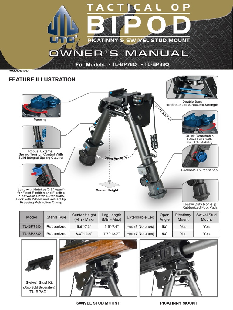 Utg Tactical Op Bipod Owners Manual | PDF