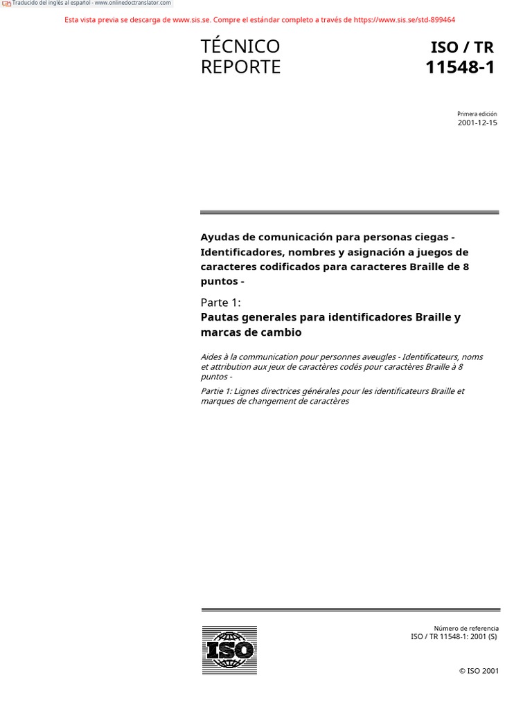 ISO TR 11548 1 en - Pdf.en - Es | PDF | Organización internacional para ...