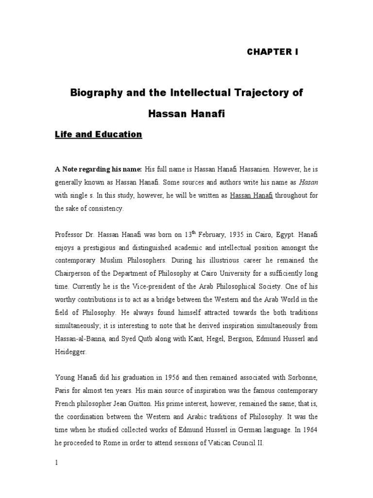 Hassan Hanafi's Life and Intellectual Trajectory | PDF | Hermeneutics ...