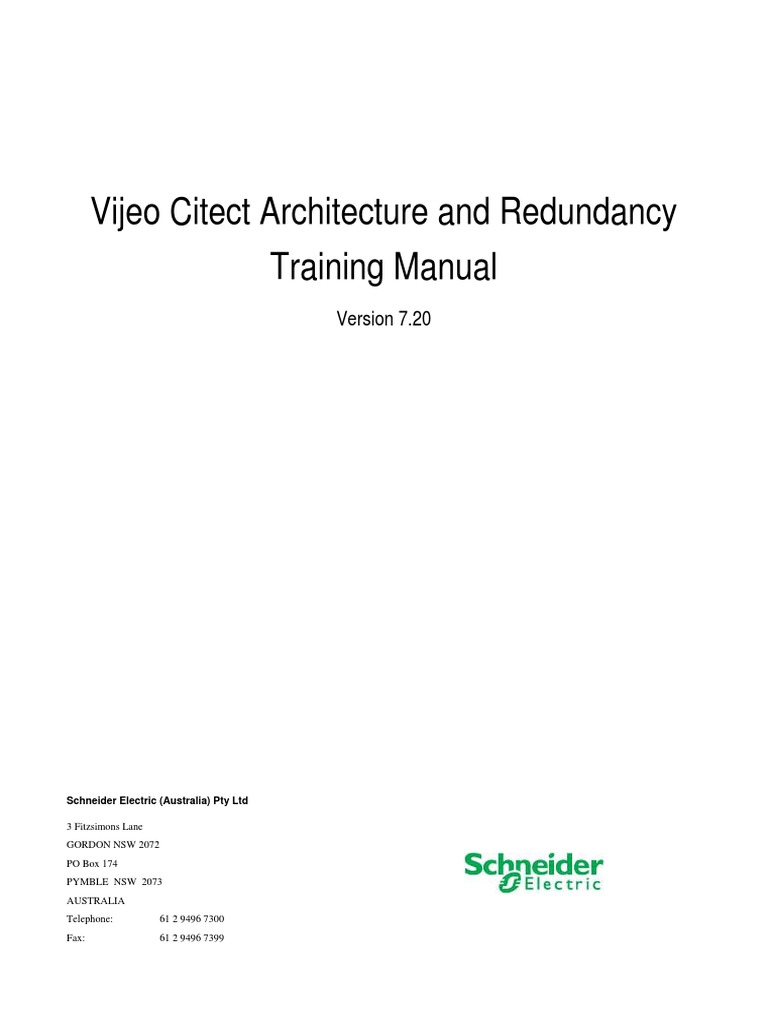 Vijeo Citect Architecture & Redundancy V7.2 R1 - VJC109330-02 | PDF | Server (Computing ...