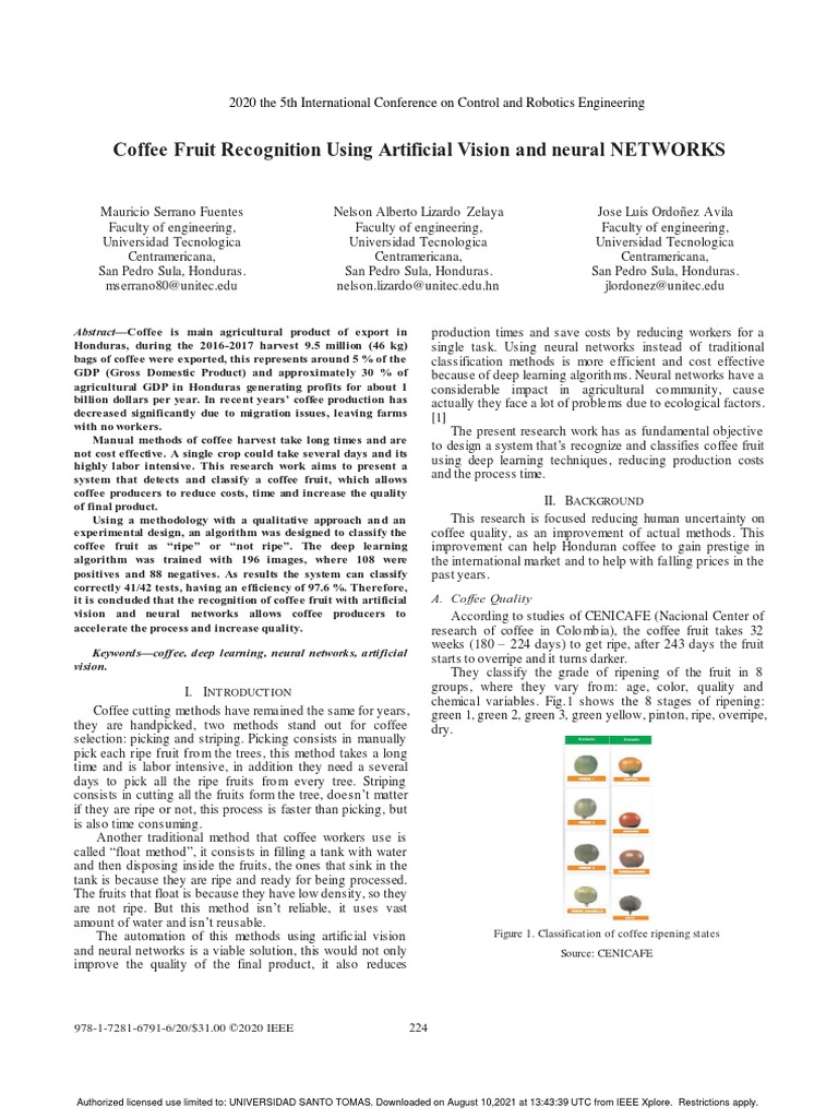 Coffee Fruit Recognition | PDF | Computer Vision | Artificial Neural Network