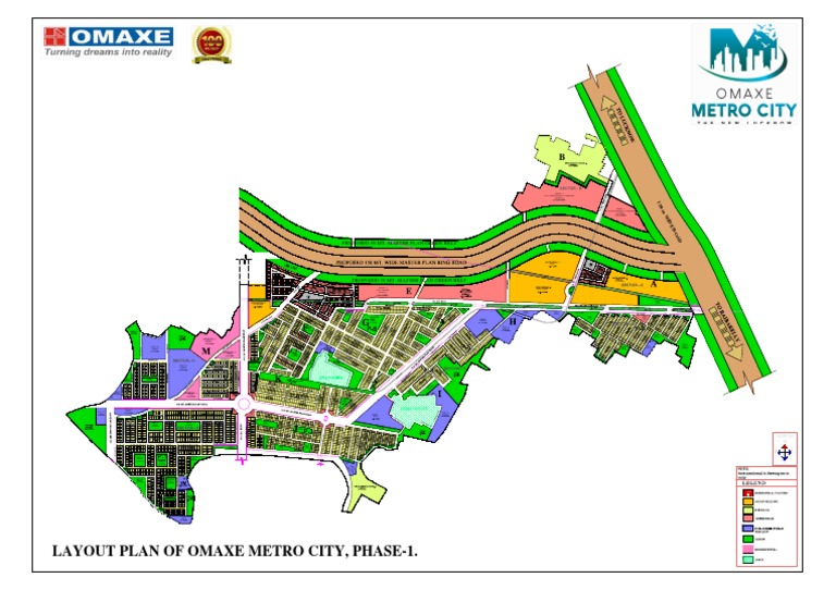 Layout Plan of Omaxe Metro City, Phase-1.: Proposed 50 Mt. Master Plan ...