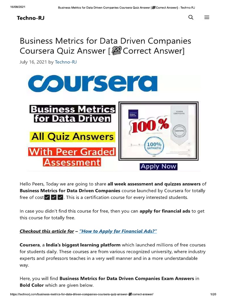 Data Driven Metrics | PDF