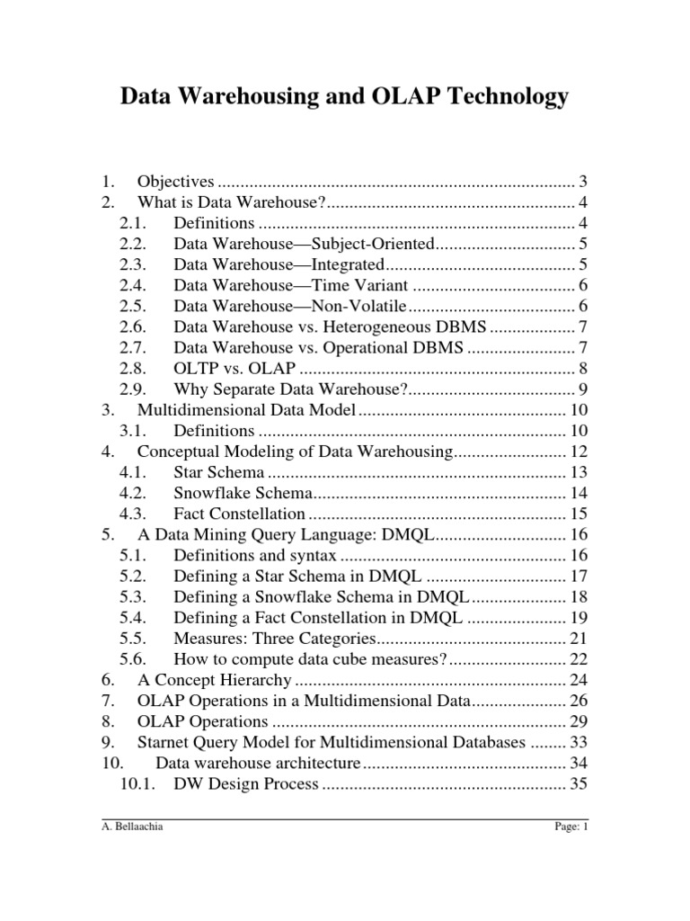 Data Warehousing and OLAP Technology | PDF | Data Warehouse | Data Management
