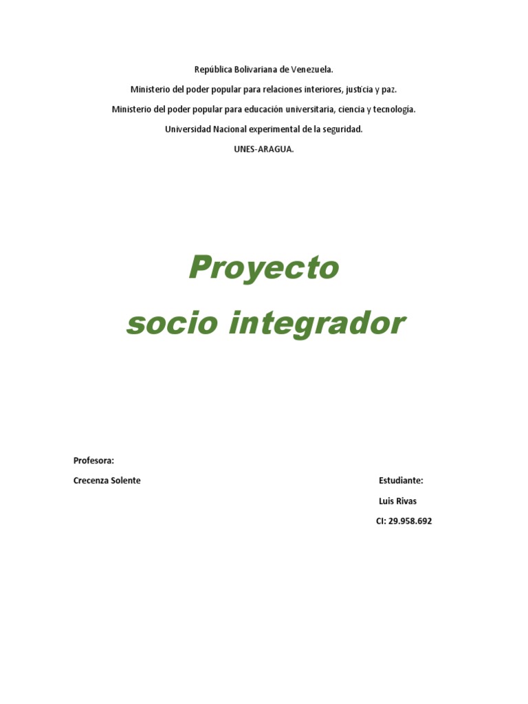 Luis Rivas Proyecto Socio Integrador | PDF | Democracia | Ideologías ...