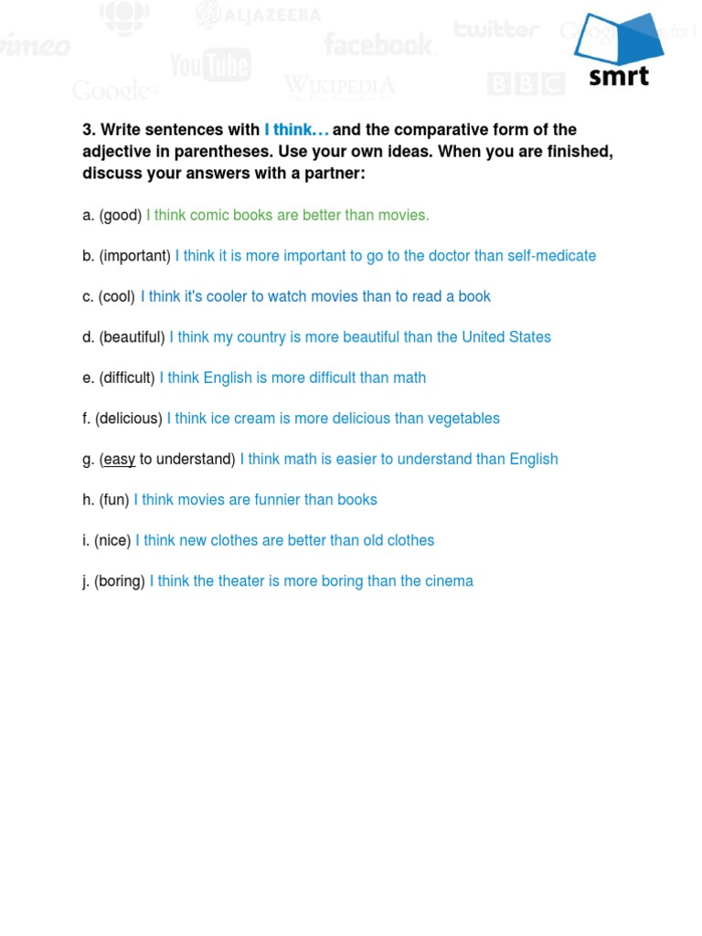 ENGL115 Grammar 10-2 - Making Comparisons 1.2 | PDF