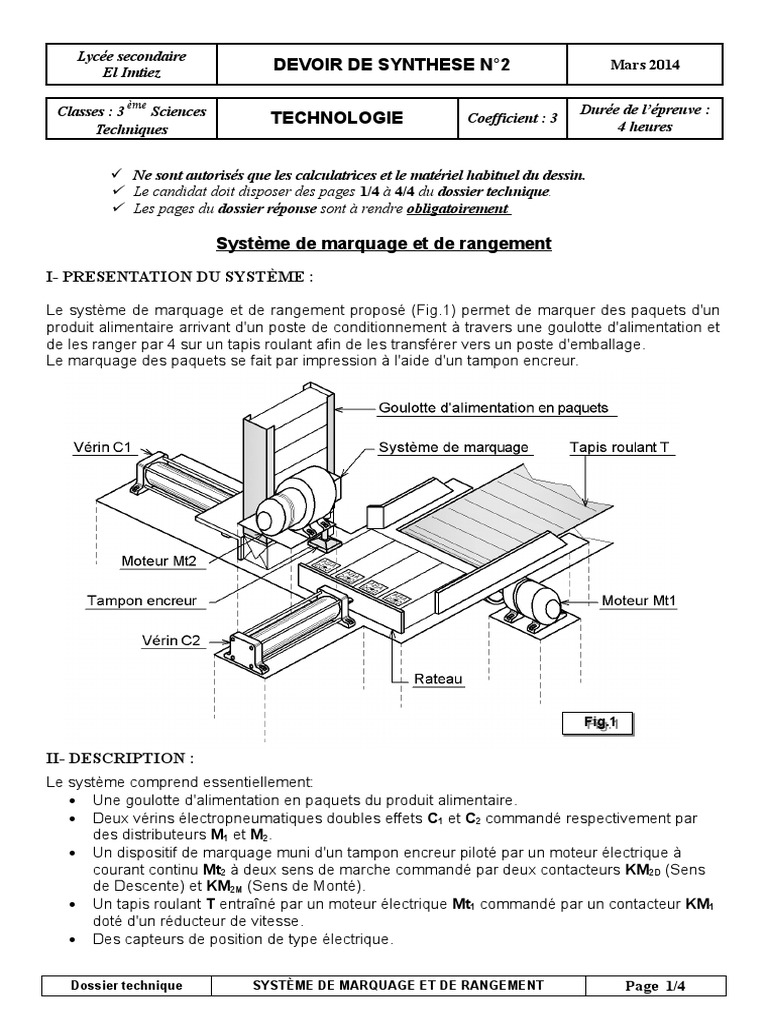 Système de Marquage et Rangement Automatisé | PDF | Machine | Biens ...