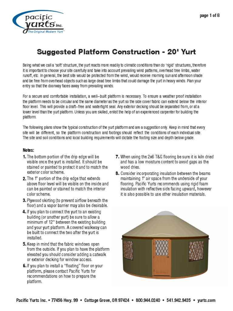 Suggested Platform Construction - 20' Yurt | PDF | Building Insulation ...