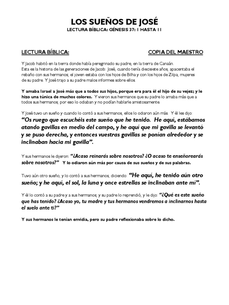 0076 - Los Suenos de Jose | Descargar gratis PDF | Jacob | Contenido ...