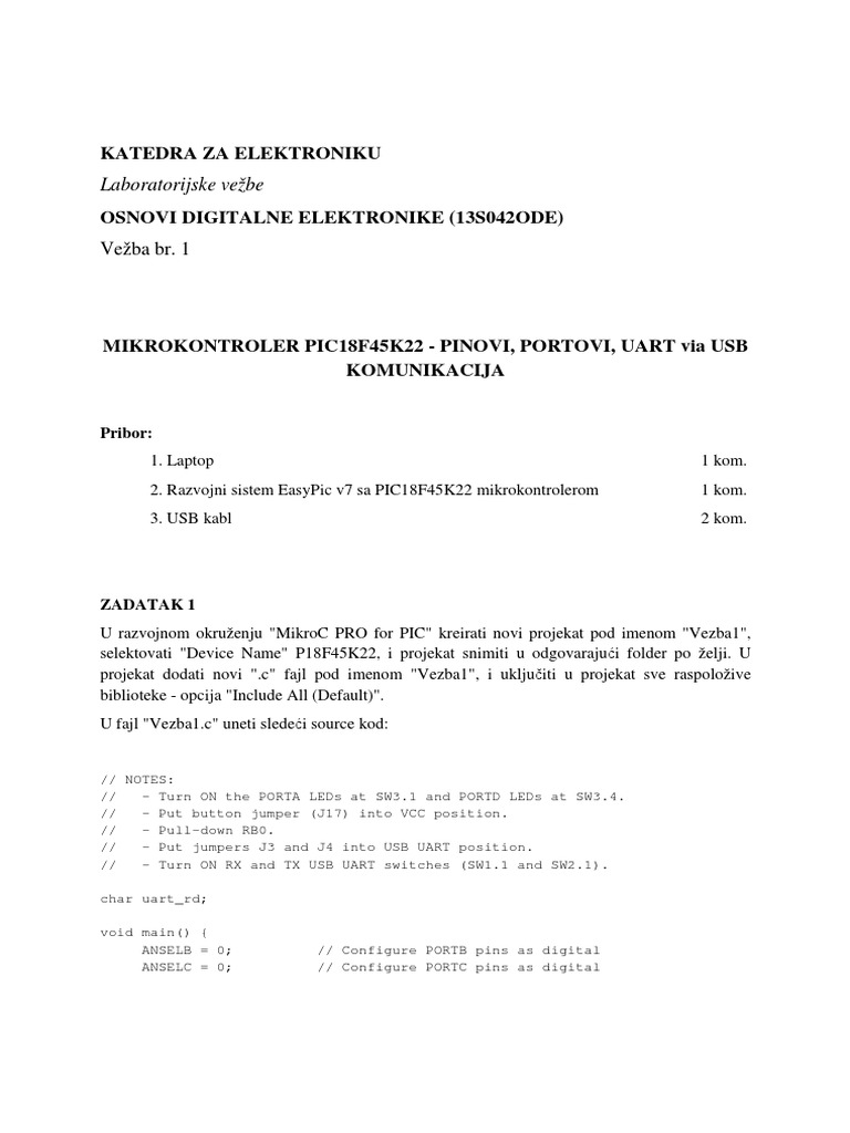 13S042ODE Lab Vezba 1 | PDF