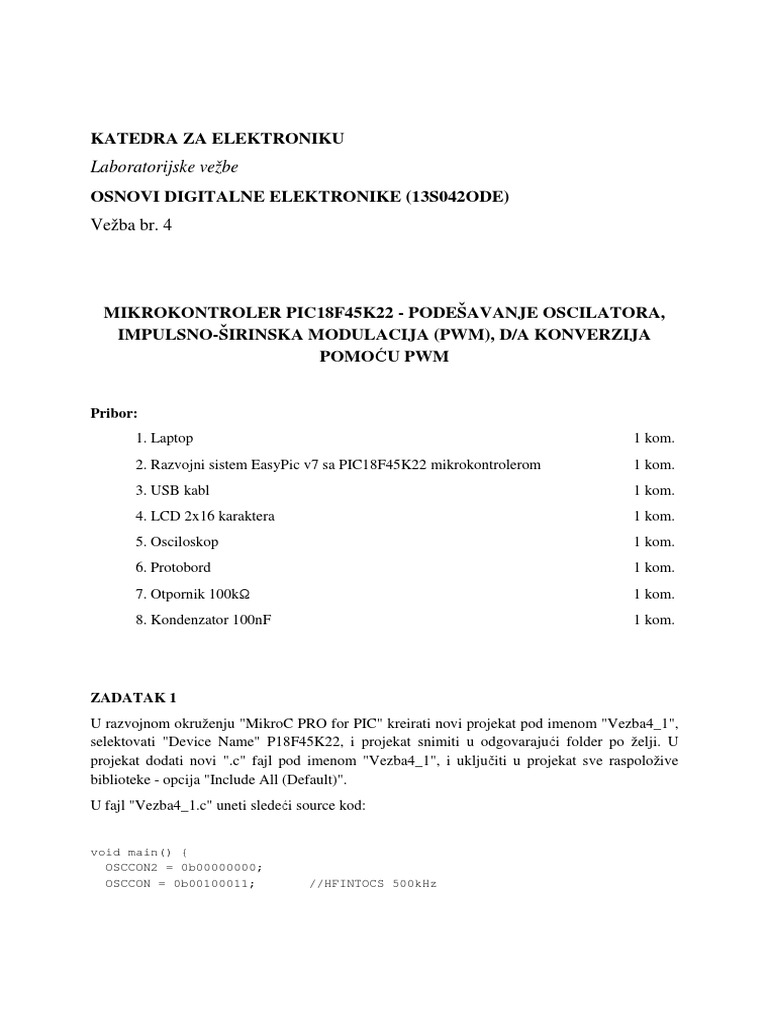 13S042ODE Lab Vezba 4 | PDF