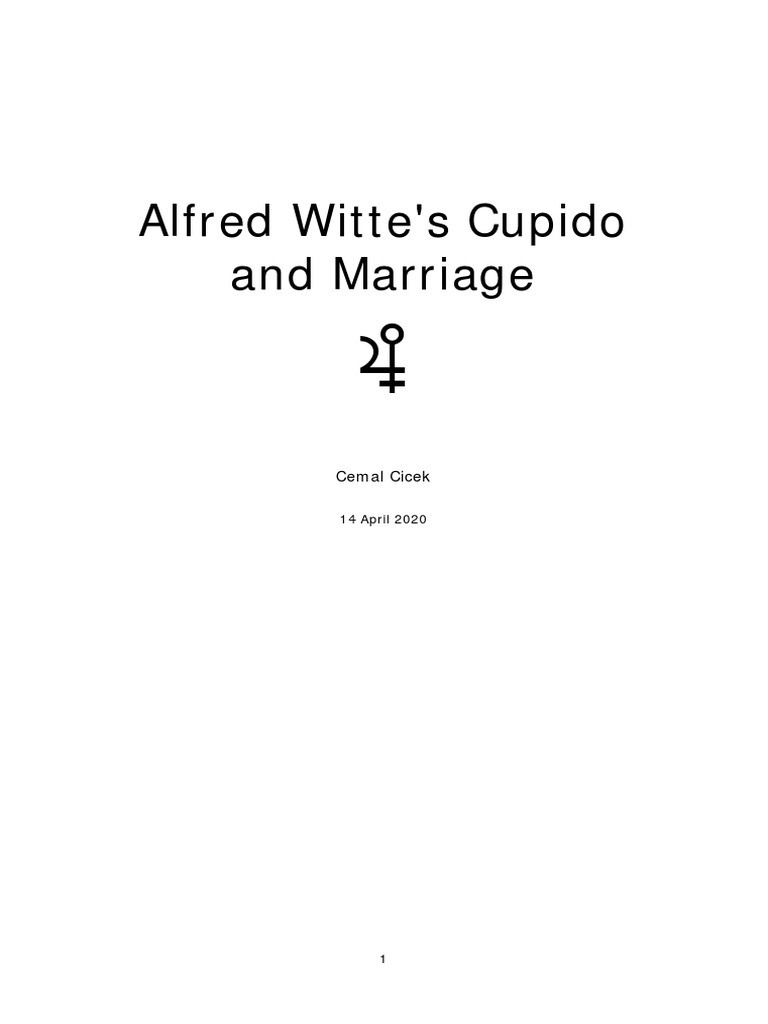 Alfred Witte's Cupido and Marriage | PDF | Ancient Astronomy | Astronomy
