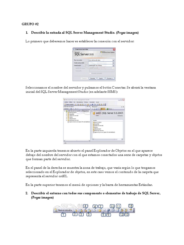 Cuestionario 2 SQL | PDF | Servidor SQL de Microsoft | SQL