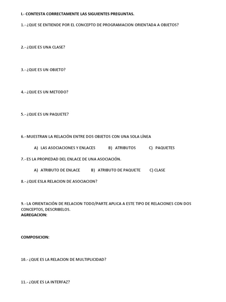 Examen POO | PDF | Java (lenguaje de programación) | Objeto (informática)